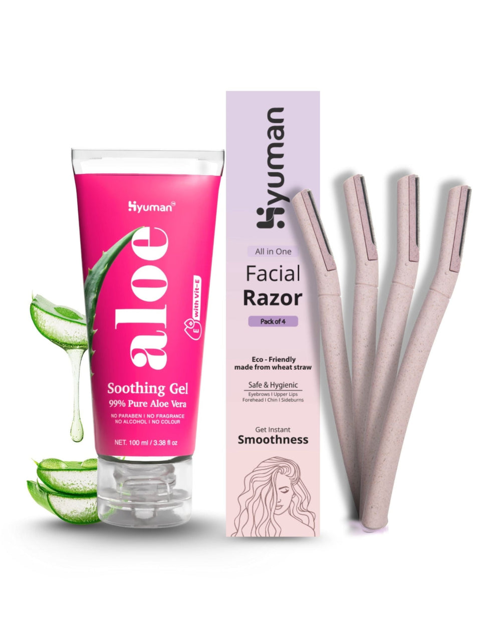 Combo Face Razor & Aloe Vera Gel 100 ml – Hyuman