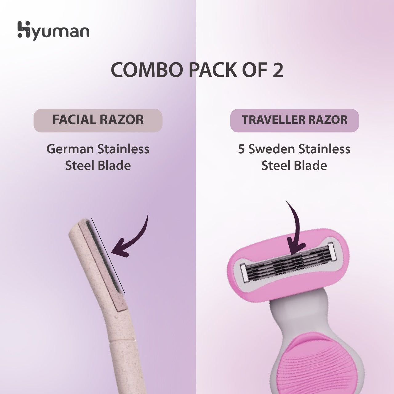 Body & Face Razors Women | Beard Styling Razors Men | Hyuman Grooming